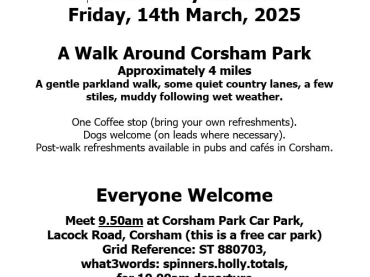 Malmesbury Town Council - Malmesbury Walkers - A Walk Around Corsham ...